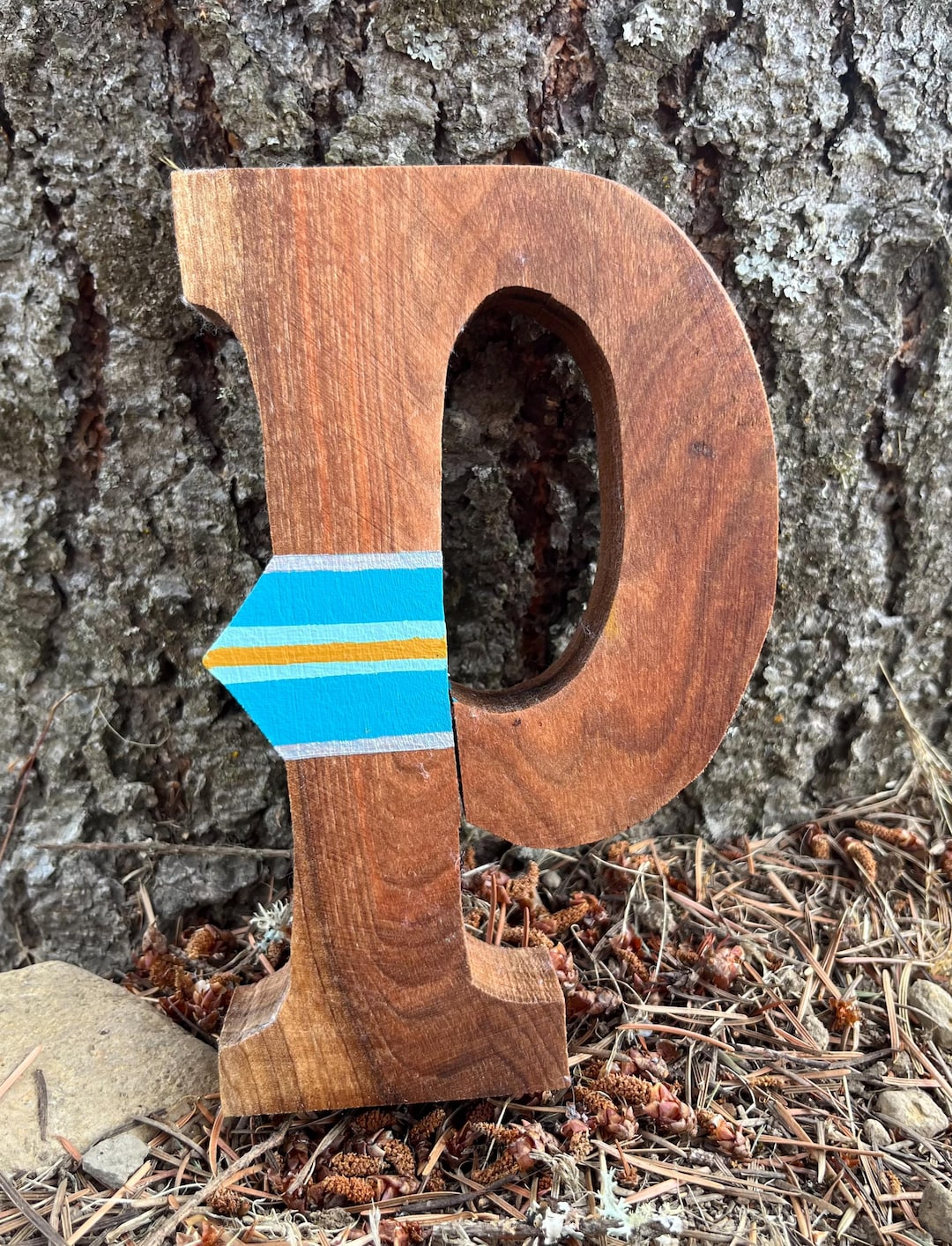 Rustic Wood Letter P: Handcrafted Walnut, Southwestern Decor - Etsy