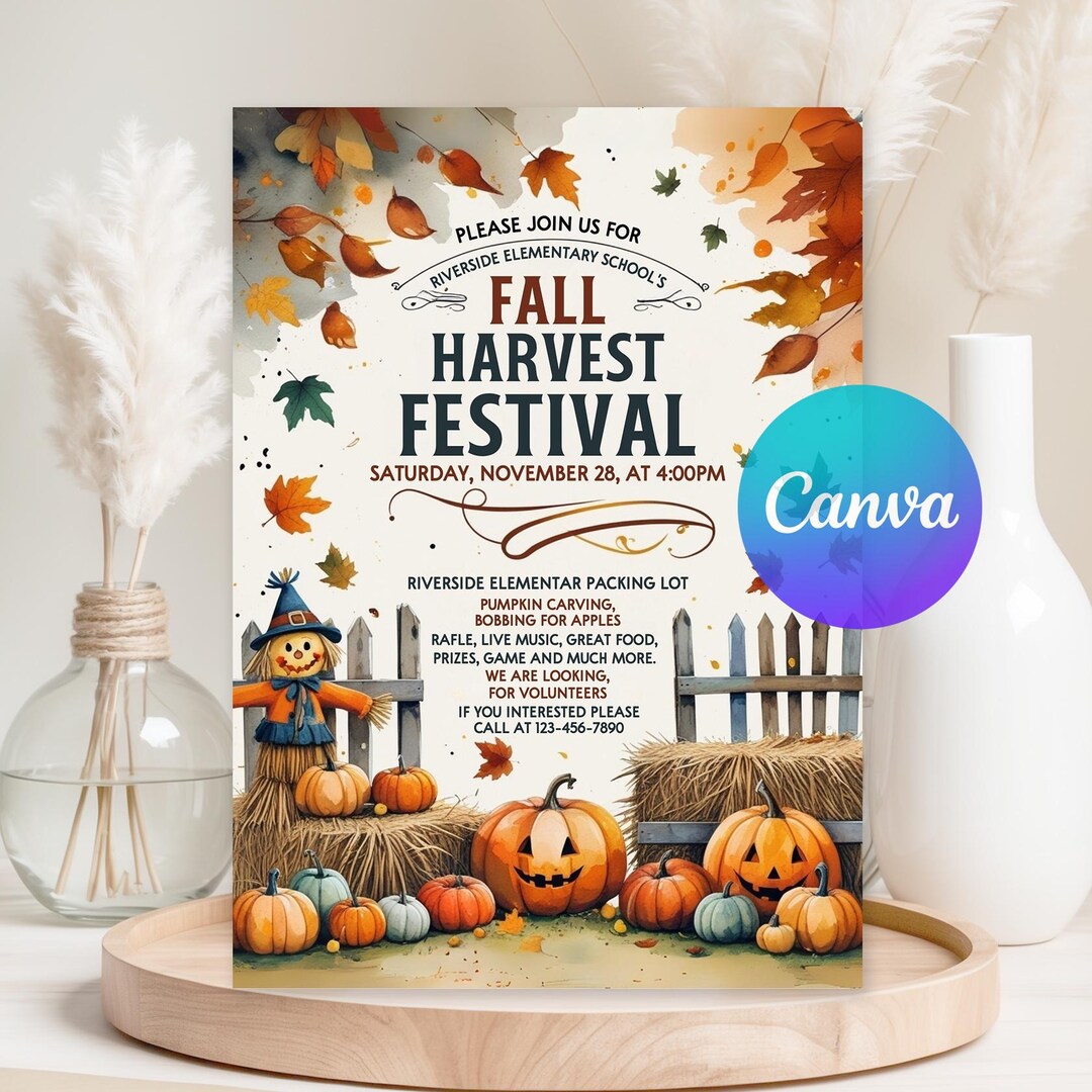 Fall Party Invitation, Fall Harvest Party Invitation, Fall Autumn ...