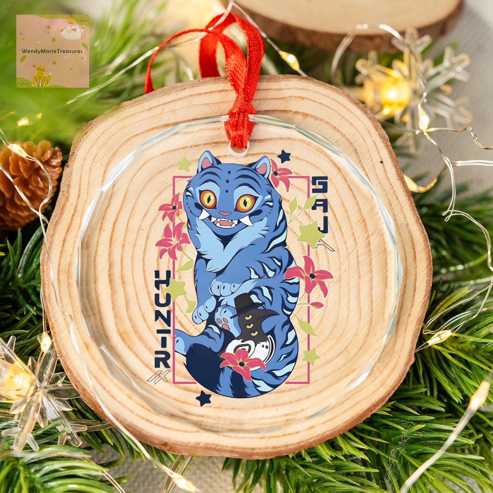 Kpop Demon Hunters Huntrix Circle Glass Ornament Kpop Lover Gift Kpop ...