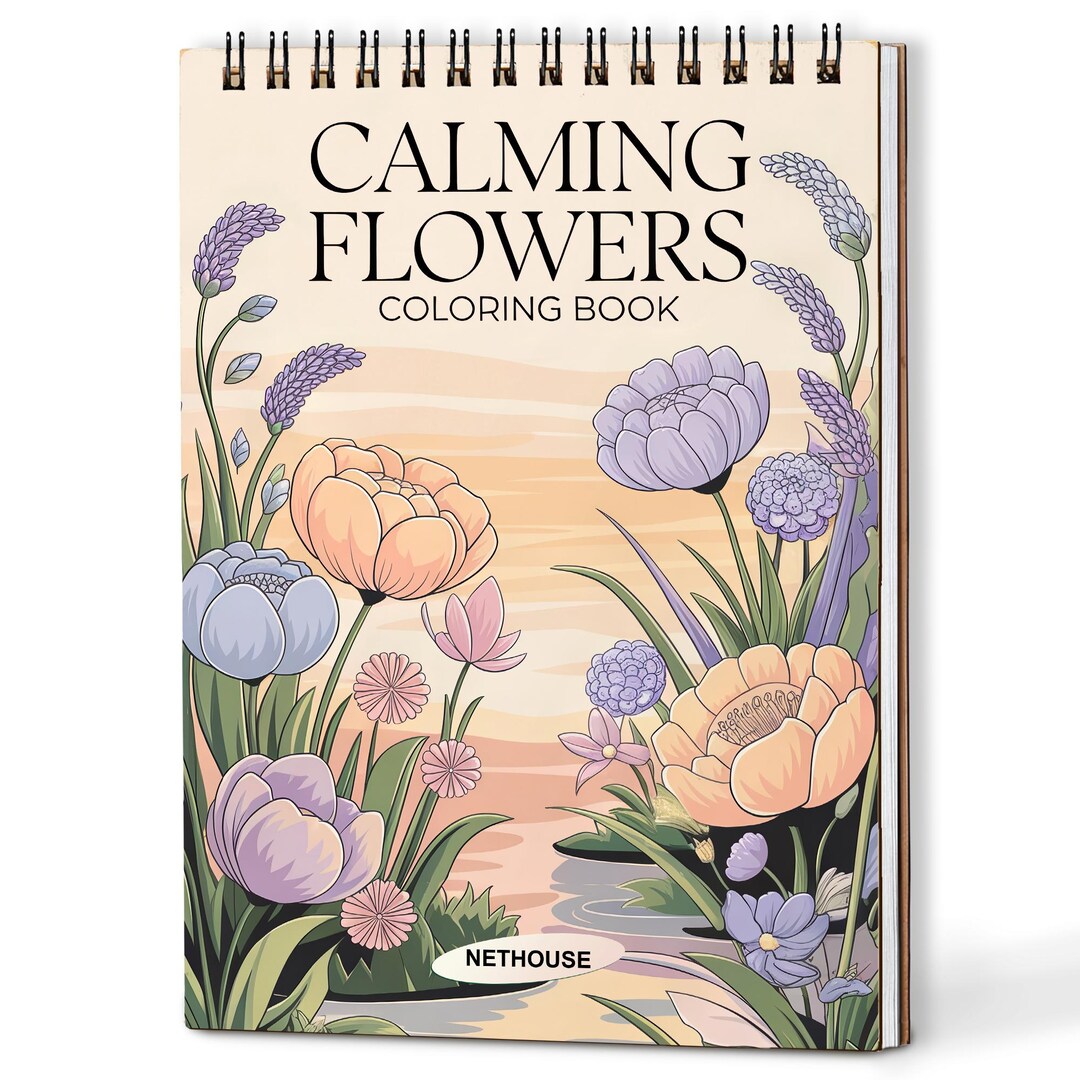 Floral Coloring Book: A5, Wooden Cover, Calming Flowers - Etsy