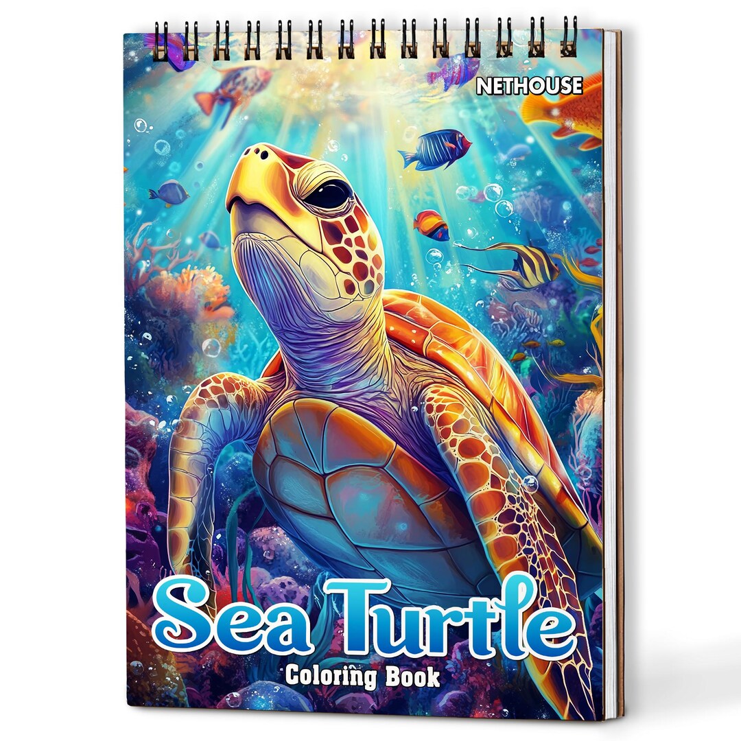 Sea Turtle Coloring Book: A5 Wooden Cover, Spiral Bound - Etsy