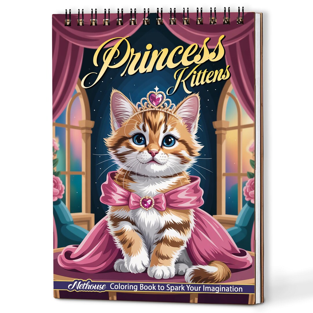 Princess Kittens Coloring Book – Cute Royal Cats, Adorable Princess ...