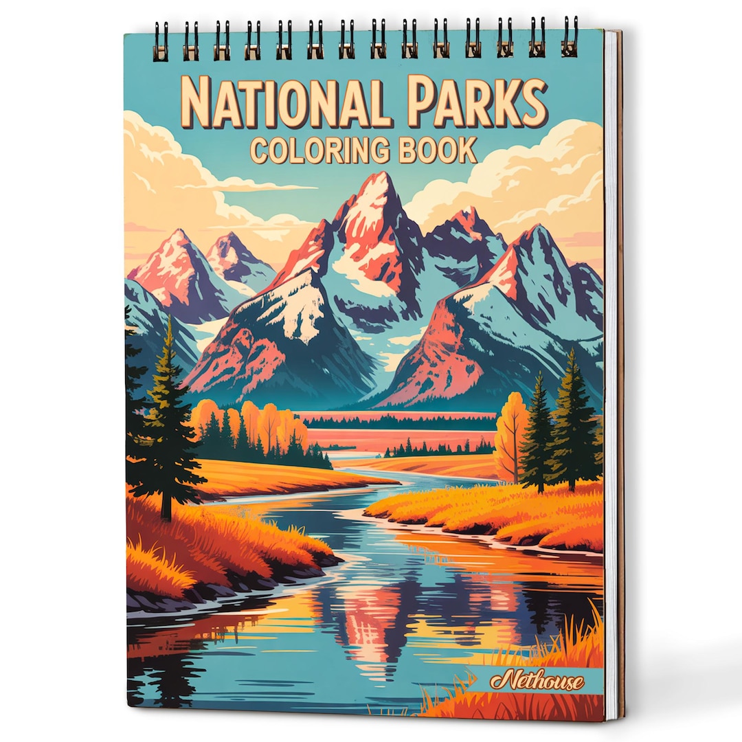 National Parks Coloring Book – Handmade Wooden Cover or Paper Cover ...