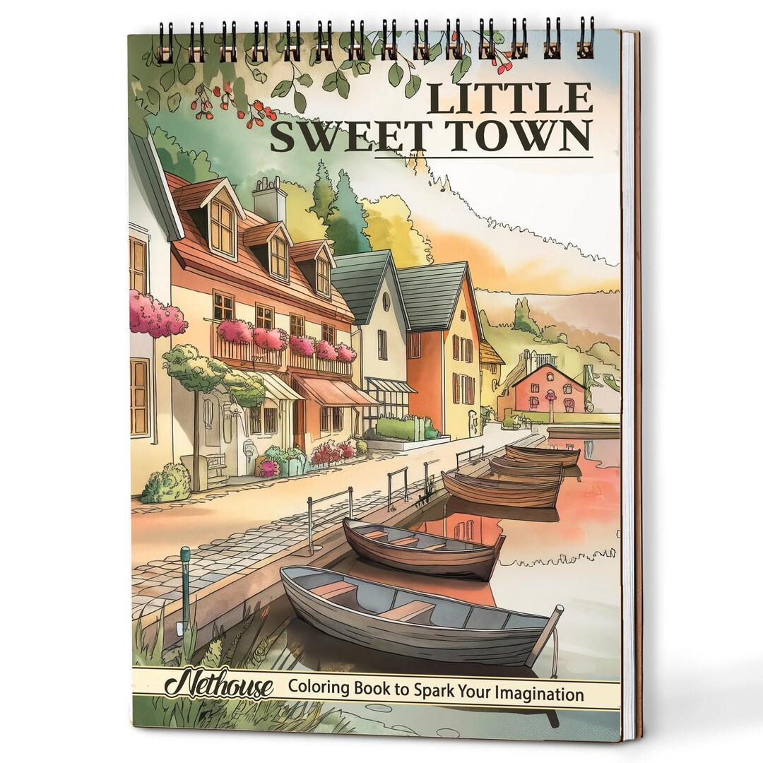 Sweet Town Coloring Book A5 – Handmade Cozy Cottagecore Scenes - Etsy