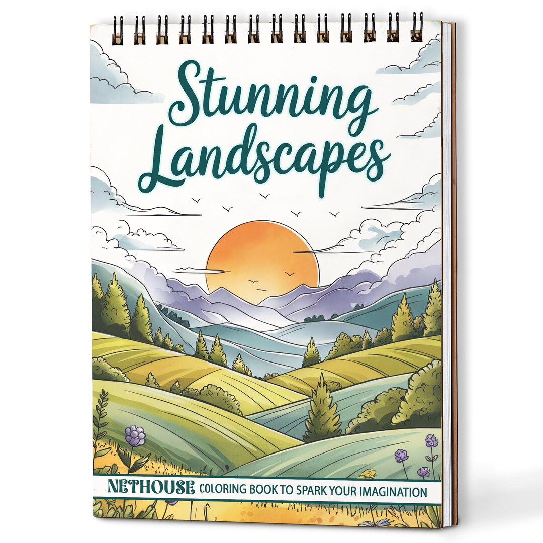 Landscape Coloring Book: A5, Wooden Cover, 30 Pages - Etsy