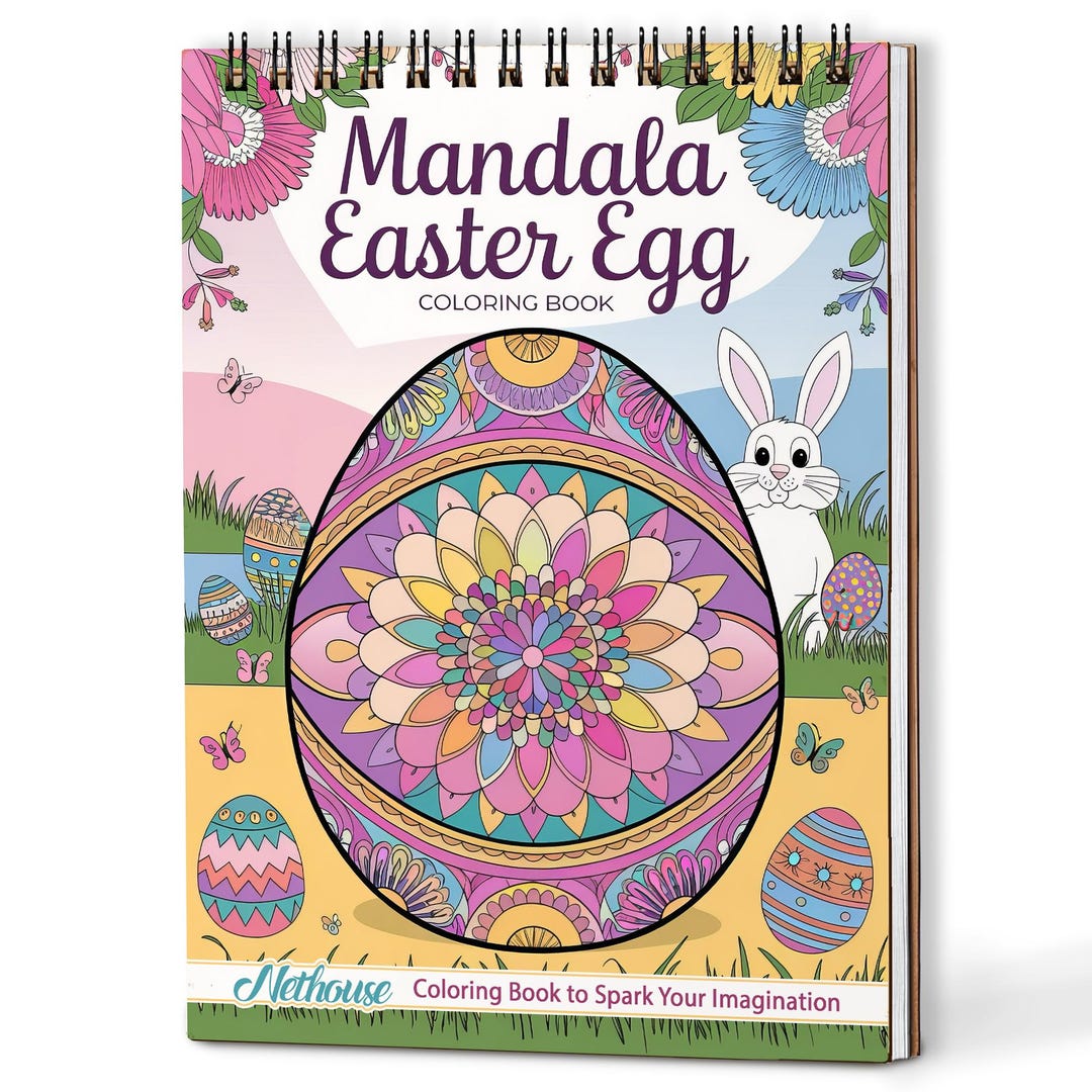 Mandala Easter Egg Coloring Book A5 – Engraved Wood Cover - Etsy