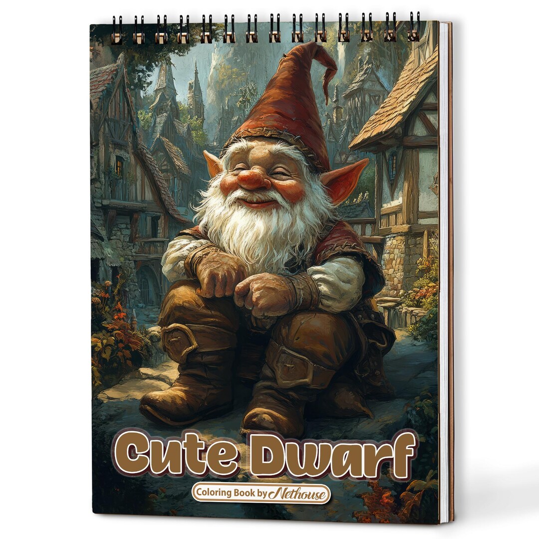 Handmade Dwarf Coloring Book A5 – Handmade Wooden Cover or Paper Cover ...