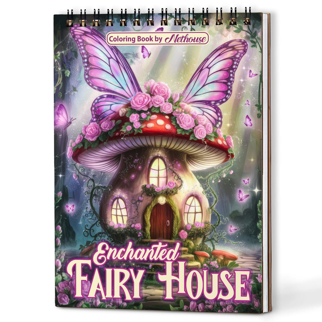 Enchanted Fairy House Coloring Book A5 – Magical Tiny Homes, Whimsical ...