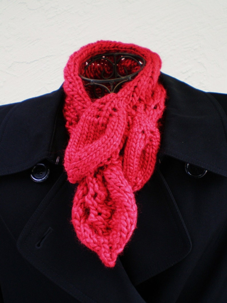 PDF Knitting Pattern - Scarf / Ascot / Scarflette - Leaves - Etsy