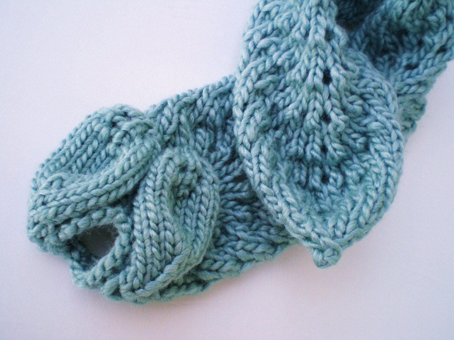 PDF Knitting Pattern - Scarf / Ascot / Scarflette - Leaves - Etsy