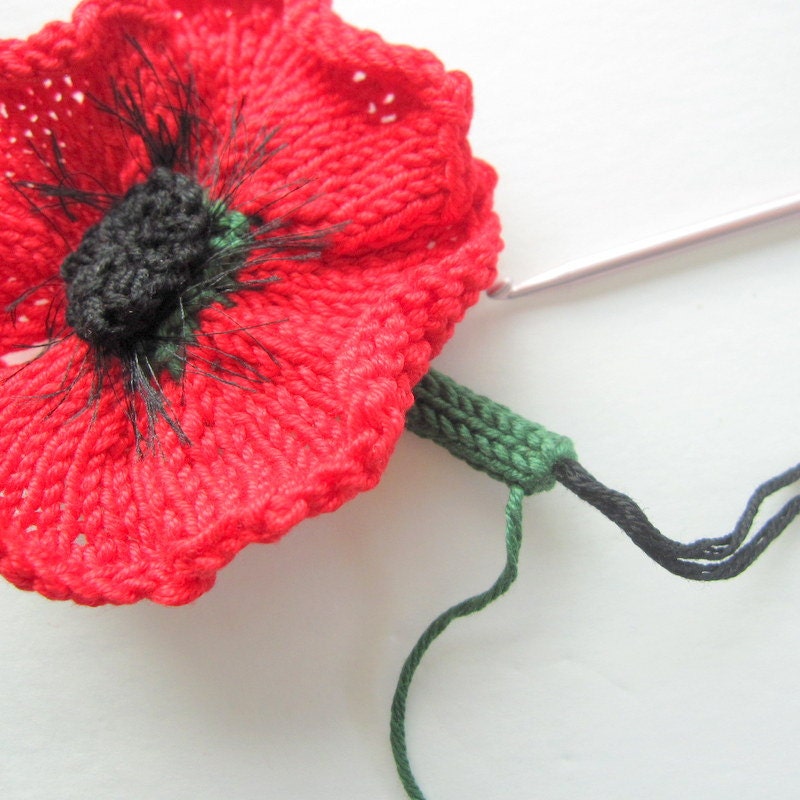 PDF Knitting Pattern - Poppy Flower - Etsy