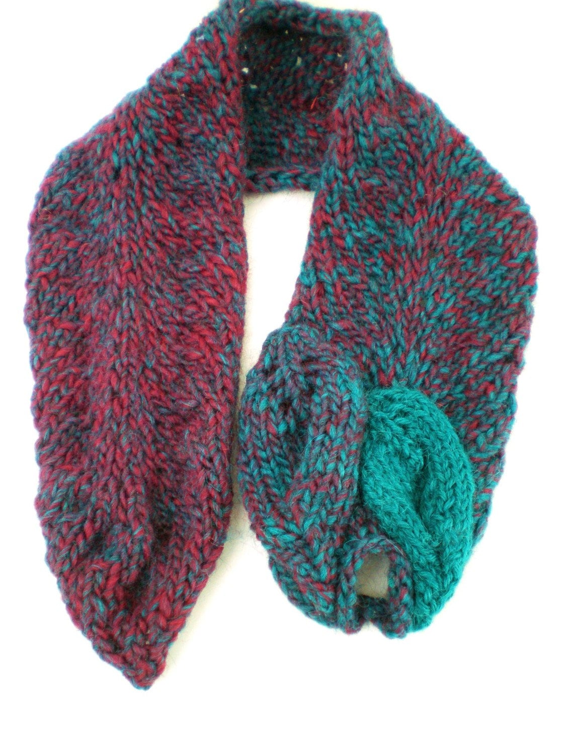 PDF Knitting Pattern - Scarf / Ascot / Scarflette - Leaves - Etsy
