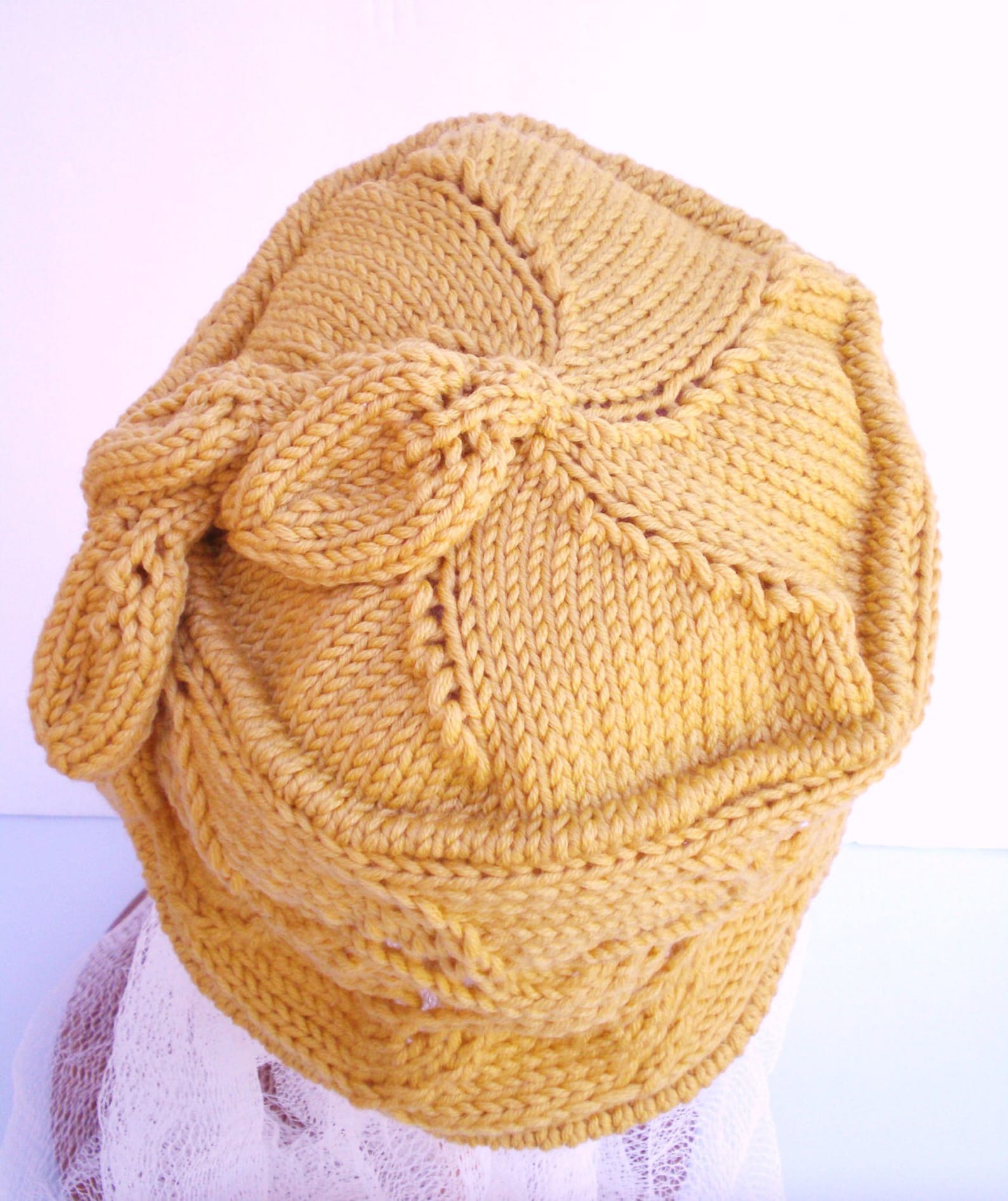 PDF Knitting Pattern Wool Lace Cloche Hat Trailing Leaves Hat (Download ...