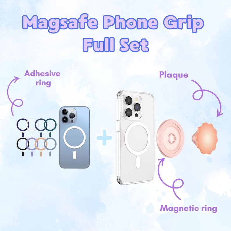 Small Beginnings Magsafe Phone Grip, Floral With Uplifting Quote ...