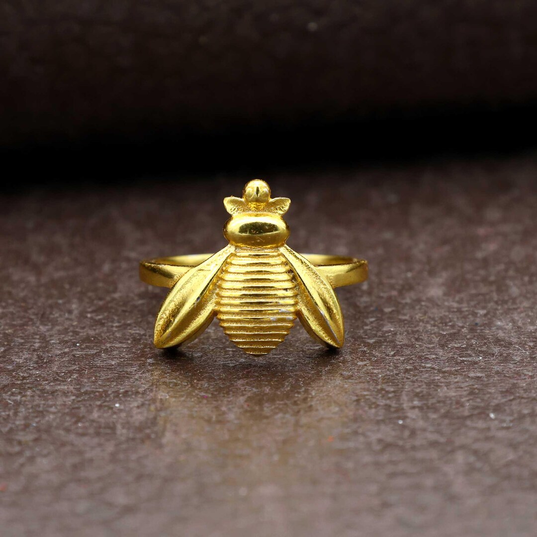 Bee Ring, Gold Bee Ring, Brass Bee Jewelry, Cute Bee Ring, Insect Ring ...