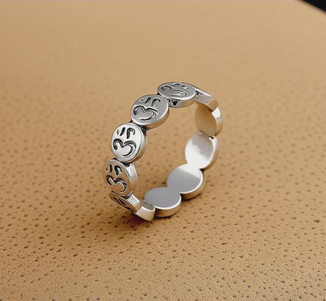 Om Symbol Ring | Sterling Silver Stackable Band | Meditation Jewelry ...