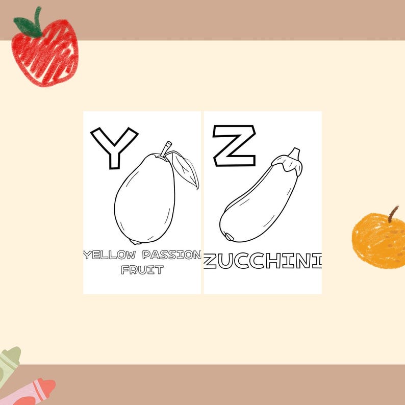 ABC Fruity Coloring Book | A-Z Printable Alphabet Coloring Pages ...