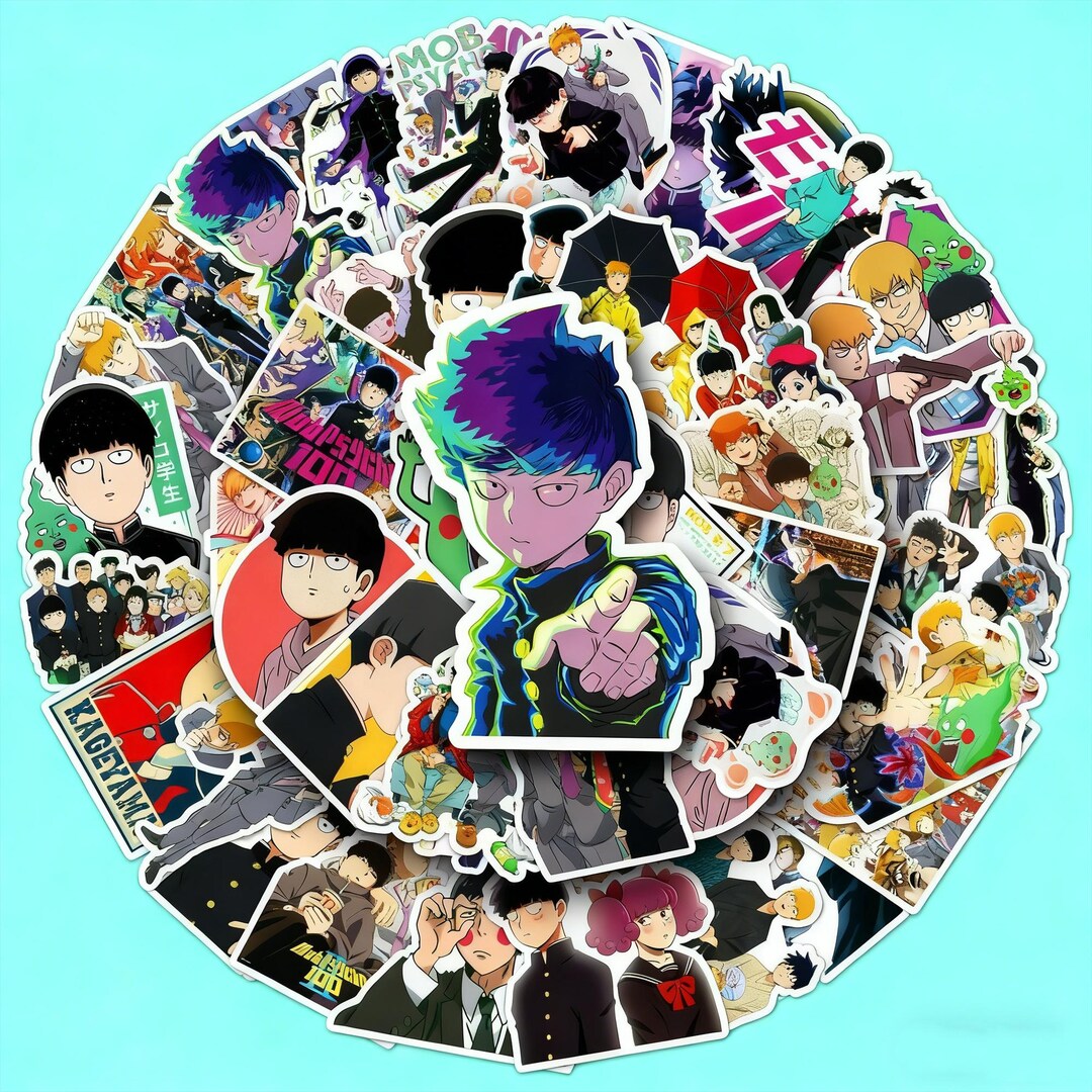 50pcs-mob Psycho 100 Sticker Pack – Anime Die-cut Stickers | Waterproof ...