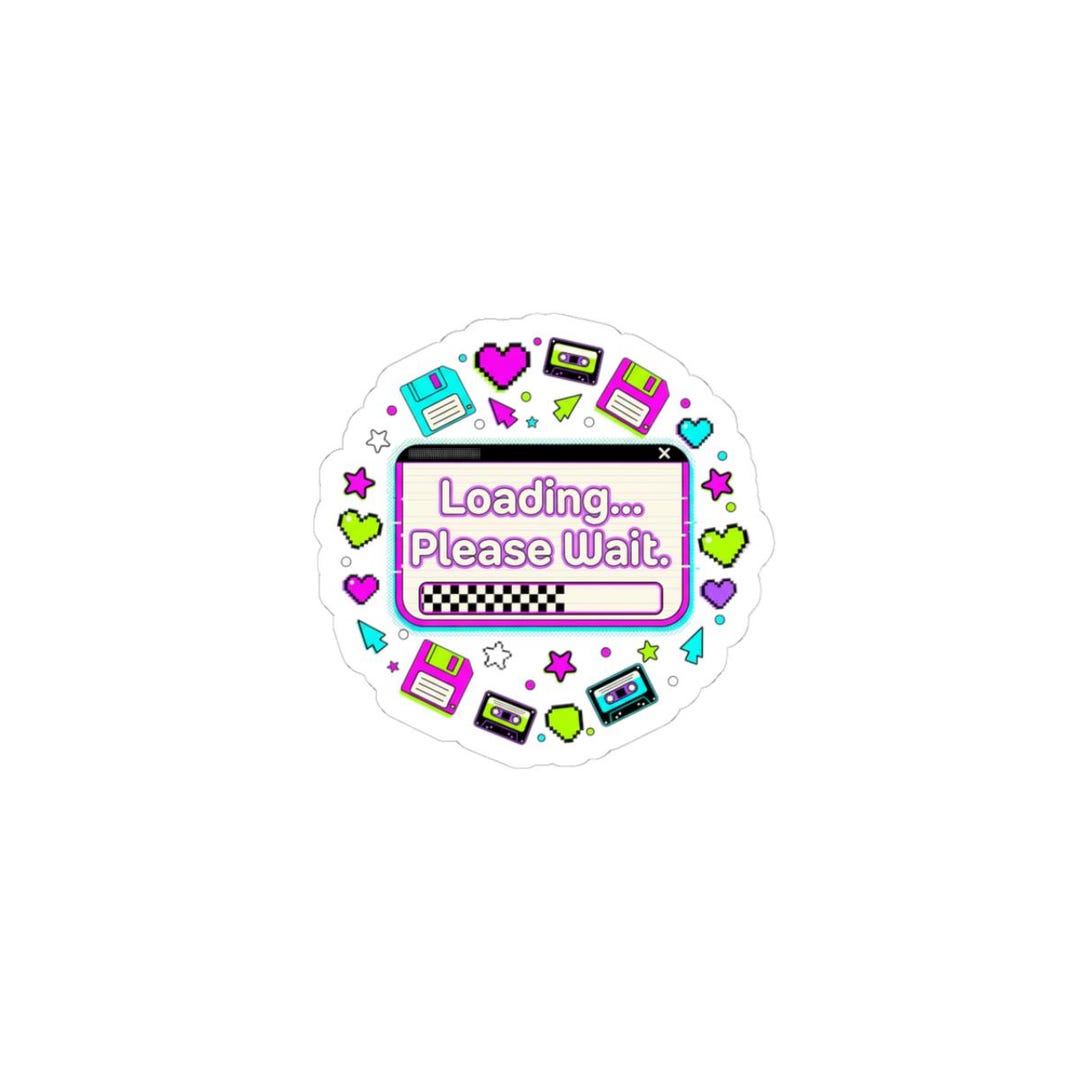 Loading... Please Wait Sticker | Y2K Retro Tech, Pixel Virtual Pet ...