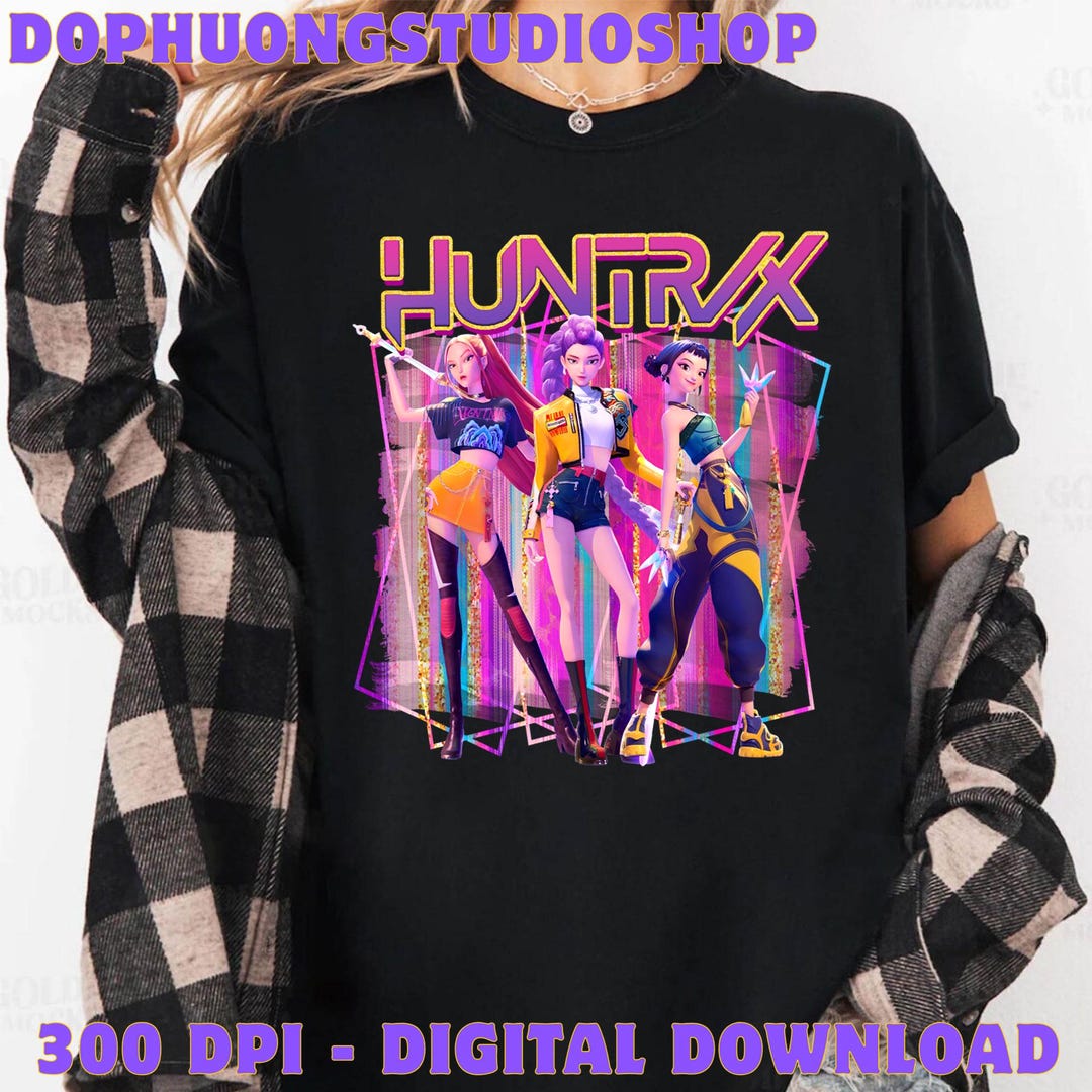 Demon Hunters Huntrix Text PNG Digital Download, Demon Hunters Fan Art ...