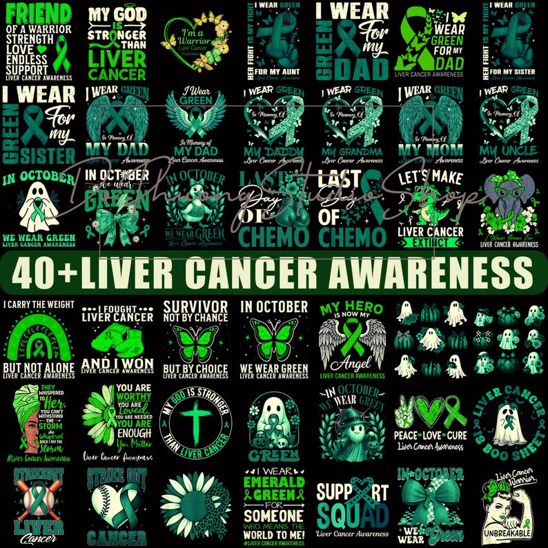 40+ Designs Liver Cancer Awareness PNG Bundle, Liver Cancer SVG, Liver ...
