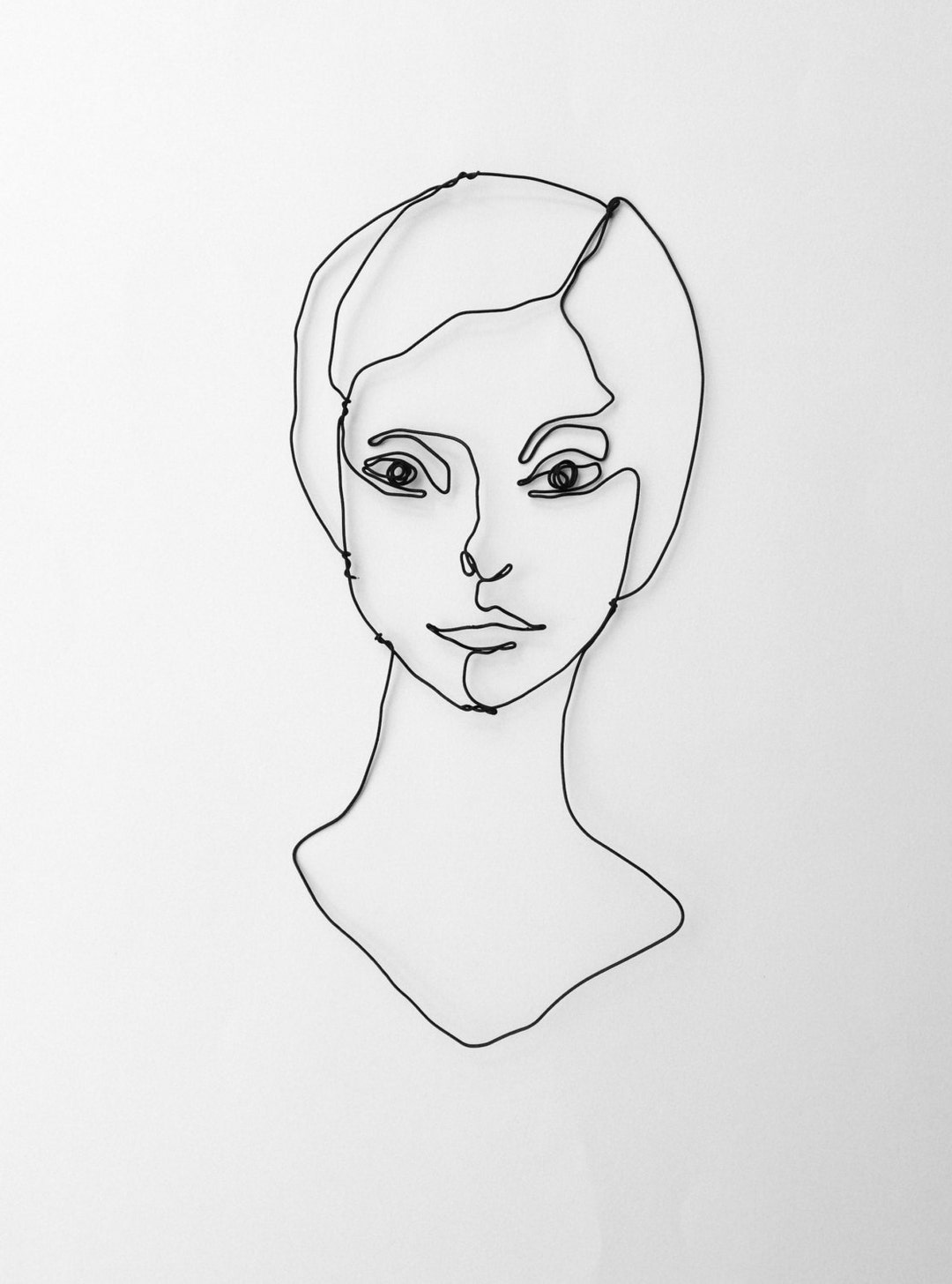 Wire Wall Art Woman Bust Line Sculpture - Etsy
