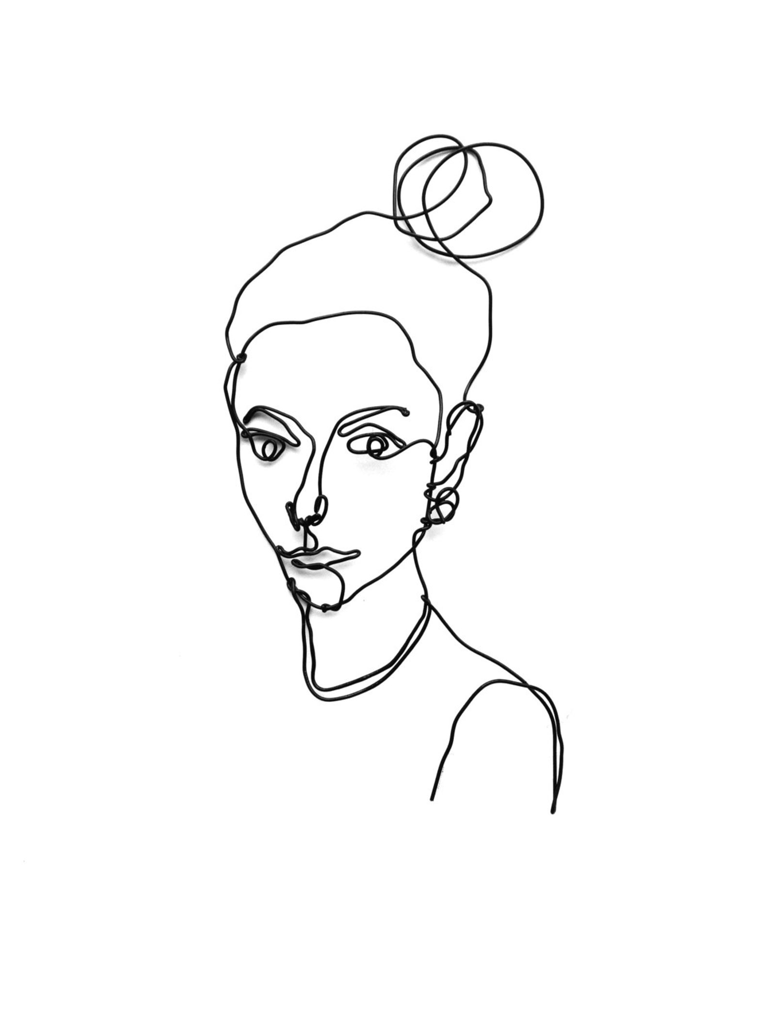 Wire Wall Art Charming Girl Portrait Wire Sculpture of a - Etsy