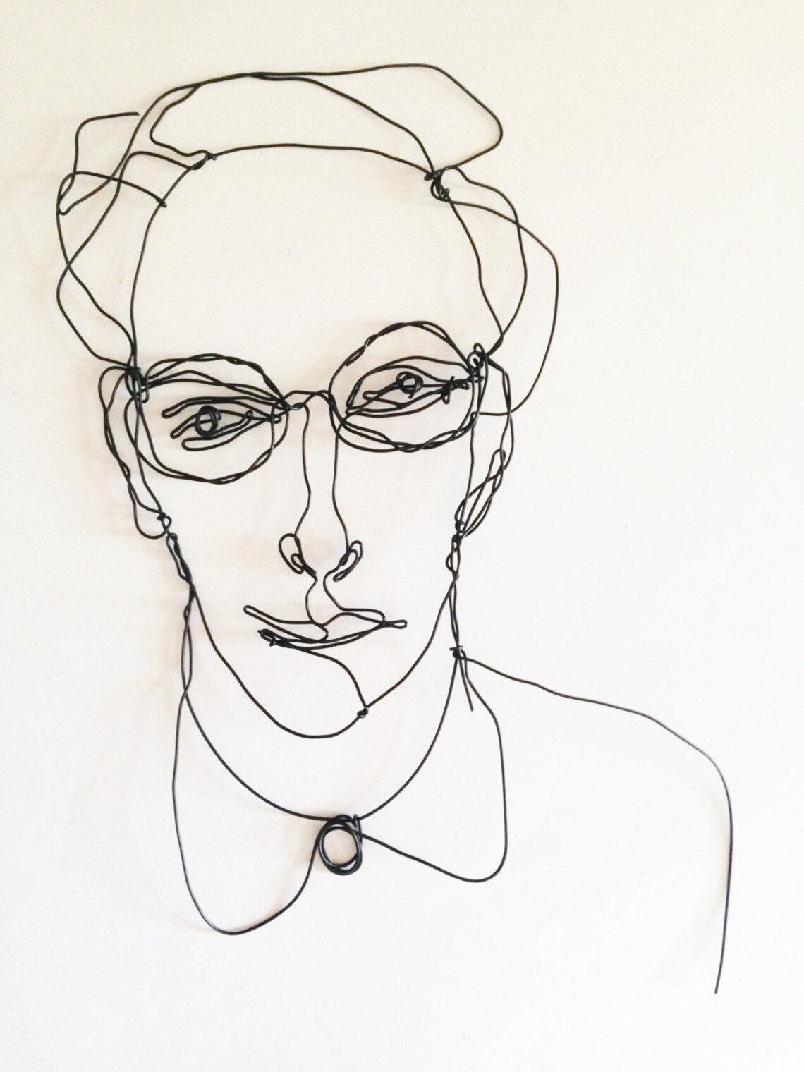 Wire Wall Art - Nerd - Wire Portrait of a Man - Wall Hanging Metal ...