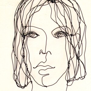 Wire Wall Art - Lovely Woman Portrait - Metal Sculpture - Gift Ideas ...