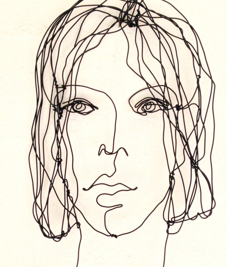 Wire Wall Art Lovely Woman Portrait Metal Sculpture Gift - Etsy