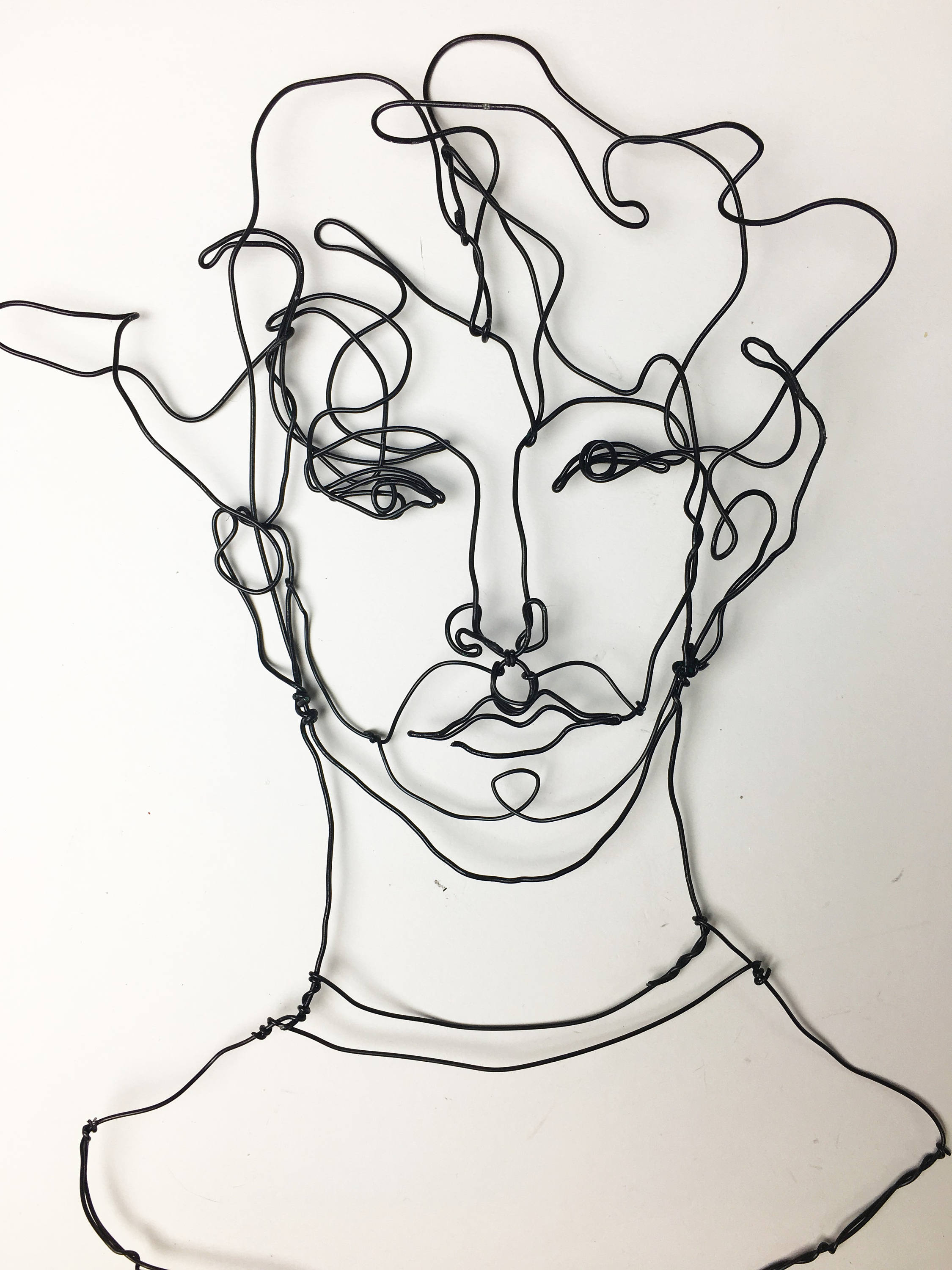 Bust Sculpture Wire Portrait Handsome Man Wire Wall Art - Etsy UK