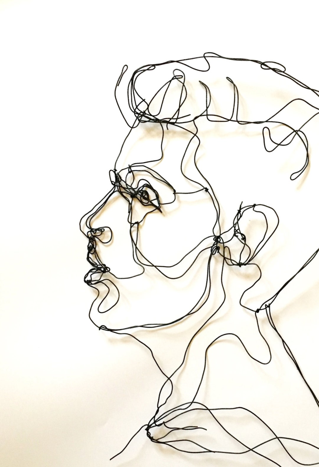 Kiss Profile - Wire Wall Art - Man - Male Portrait - Large Wall ...