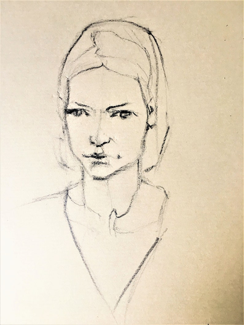 Wire Wall Art Girl Profile Small Bust Portrait Big Eyes - Etsy