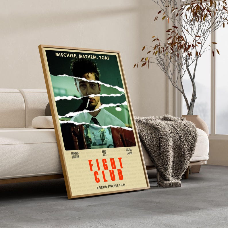 Fight Club Classic Movie Posters, High-quality Canvas Art, Home Wall ...