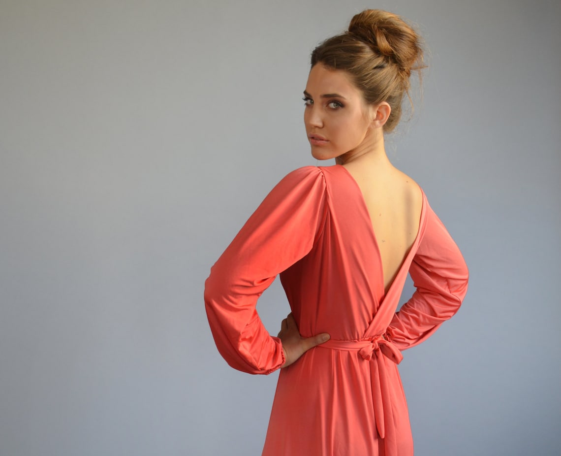 Pink Evening Dress Floor Length Bell Shape Dress Golden - Etsy