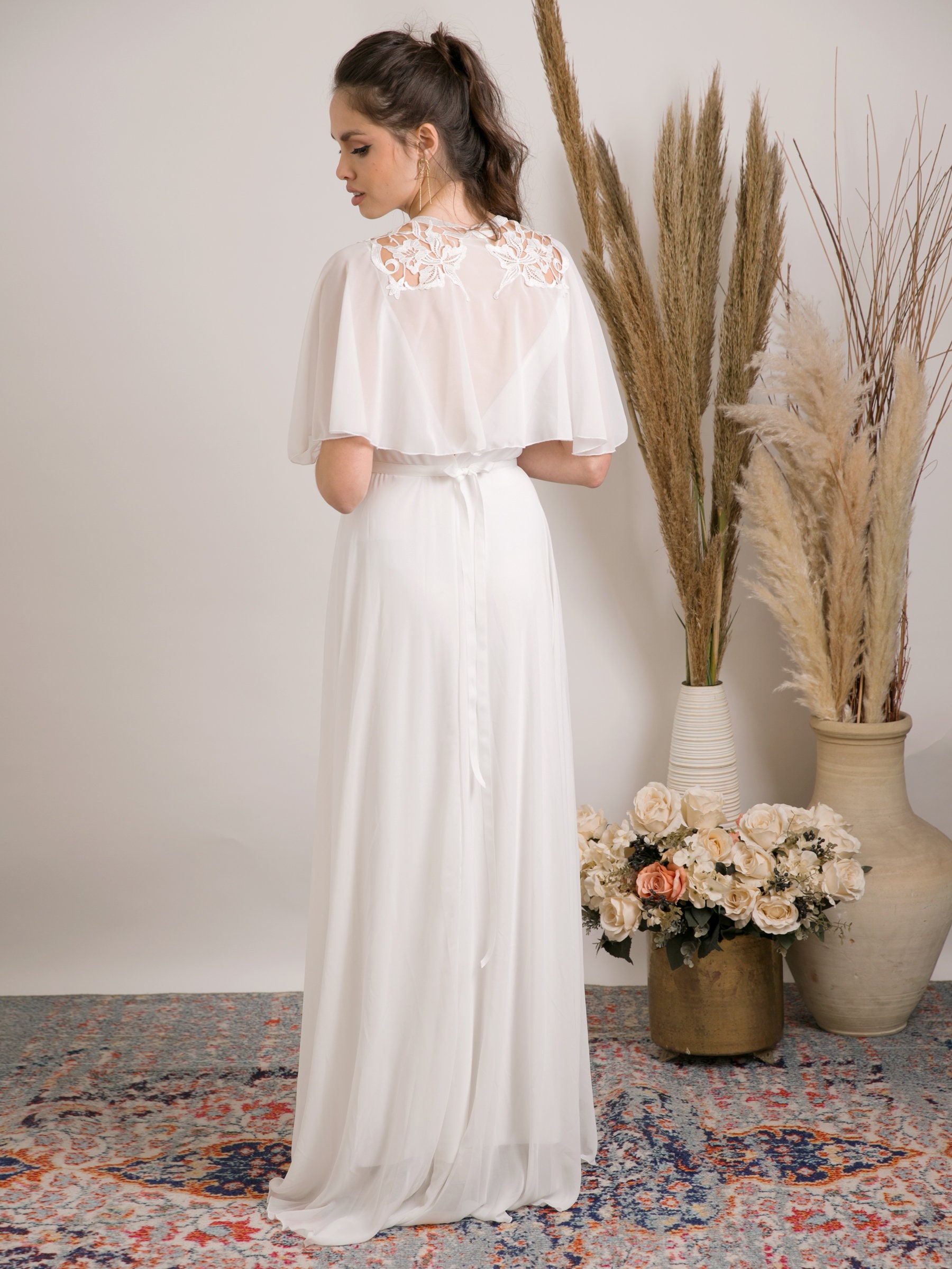 Simple Boho Wedding Dress Modest and Effortlessly Beautiful | Etsy Canada