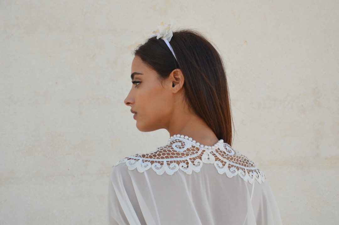 Bridal Chiffon Cape Open Bride Shawl With Embroidery Bridal - Etsy