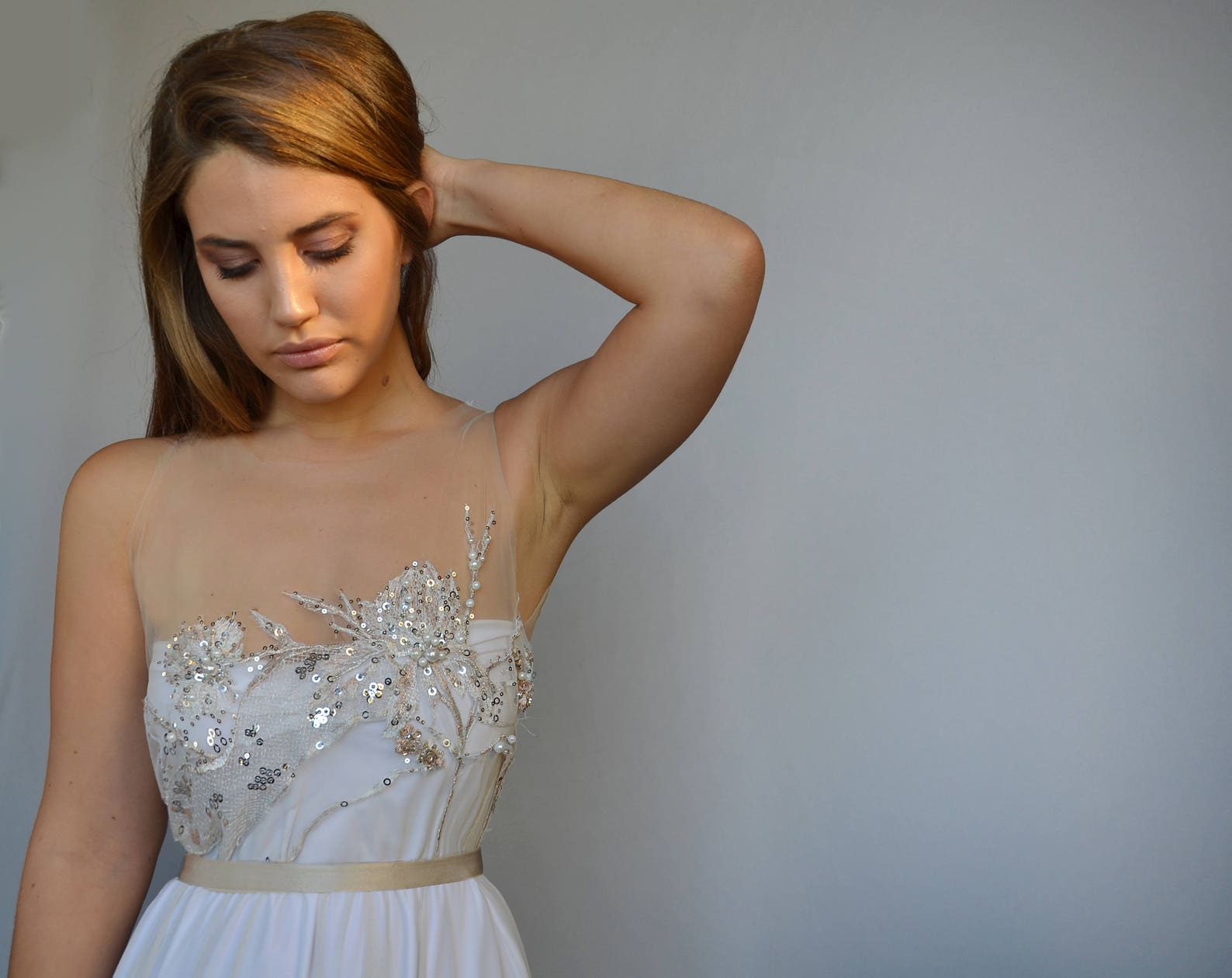 Boho Wedding Dress, Beaded Embroidery, Open Back Wedding Dress - Etsy