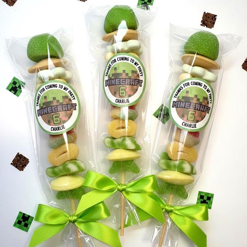 Minecraft Inspired Themed Sweet Kebabs: Personalised Birthday Party ...