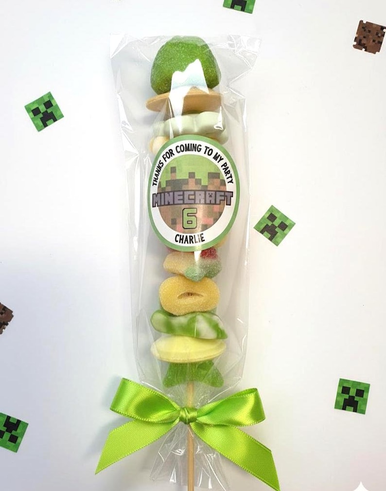 Minecraft Inspired Themed Sweet Kebabs: Personalised Birthday Party ...