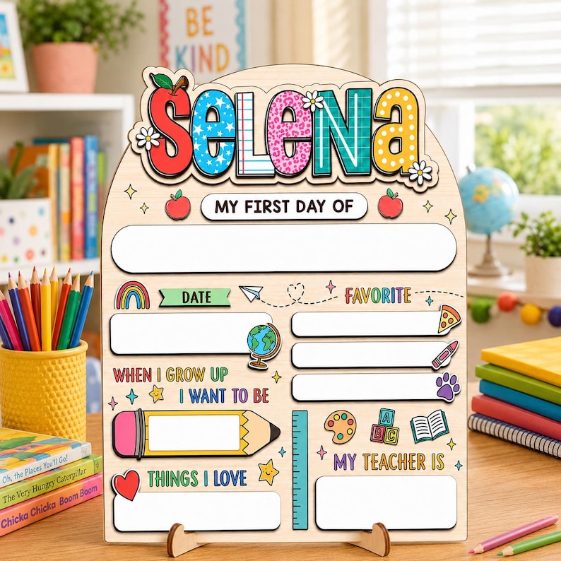 Personalized First Day of School Sign, Back to School Sign ...