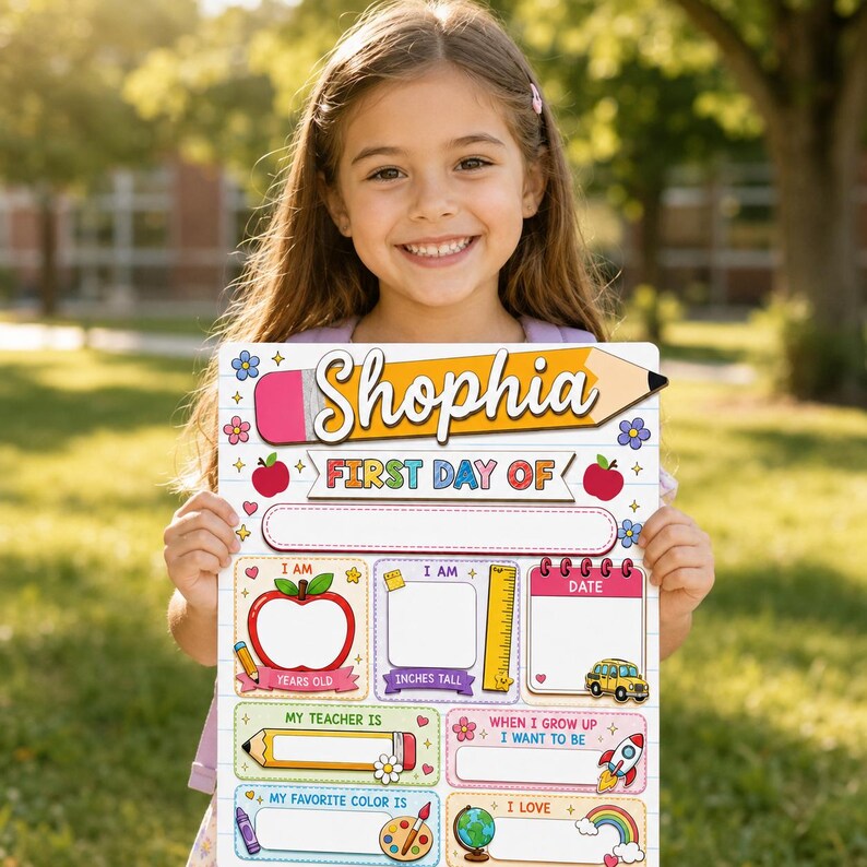 Custom First and Last Day of School Signs, Wooden Reusable Sign, Back ...