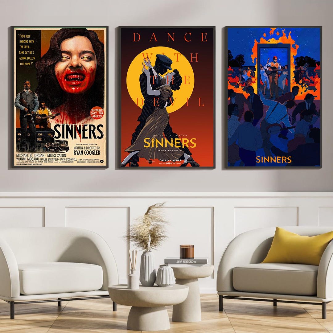 Sinners Movie Poster, Classic Movie Art, Fantasy Movie Print, Film ...