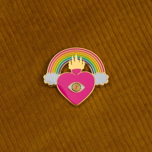 Rainbow Heart Tarot Hard Enamel Pin - Etsy