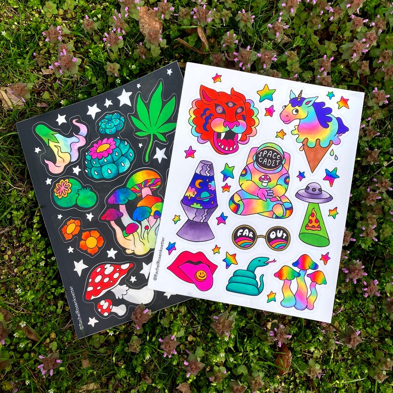 Far Out Flash Jumbo Vinyl Sticker Sheet Groovy Trippy | Etsy