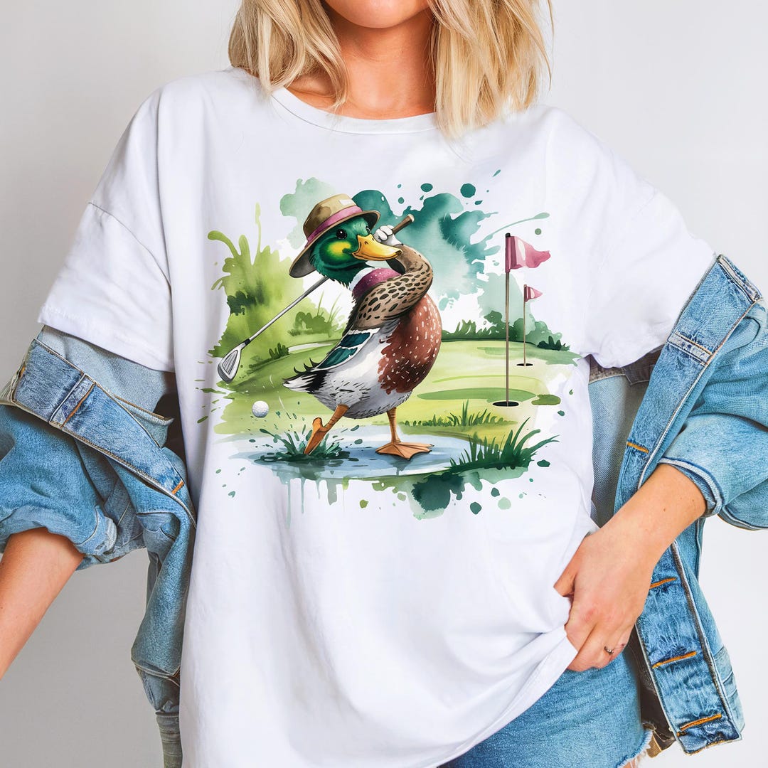 Mallard Duck PNG Funny Golf Shirt Sublimation Women Golf Gift Golfing ...