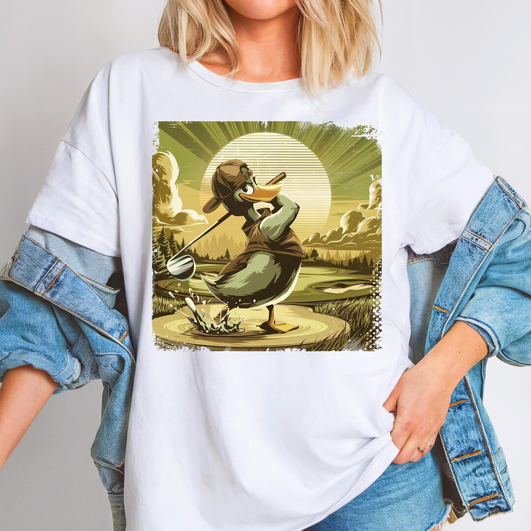 Mallard Duck PNG Vintage Golf Shirt Game Day Father Gift Sublimation ...