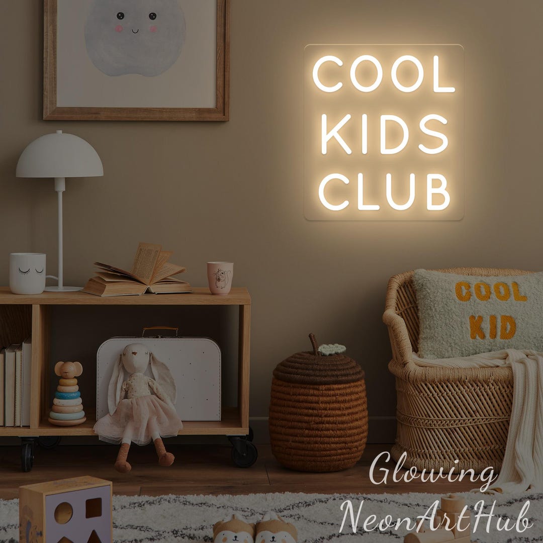 Cool Kids Club Neon Sign Kids Room Wall Art Kids Club Wall Sign ...