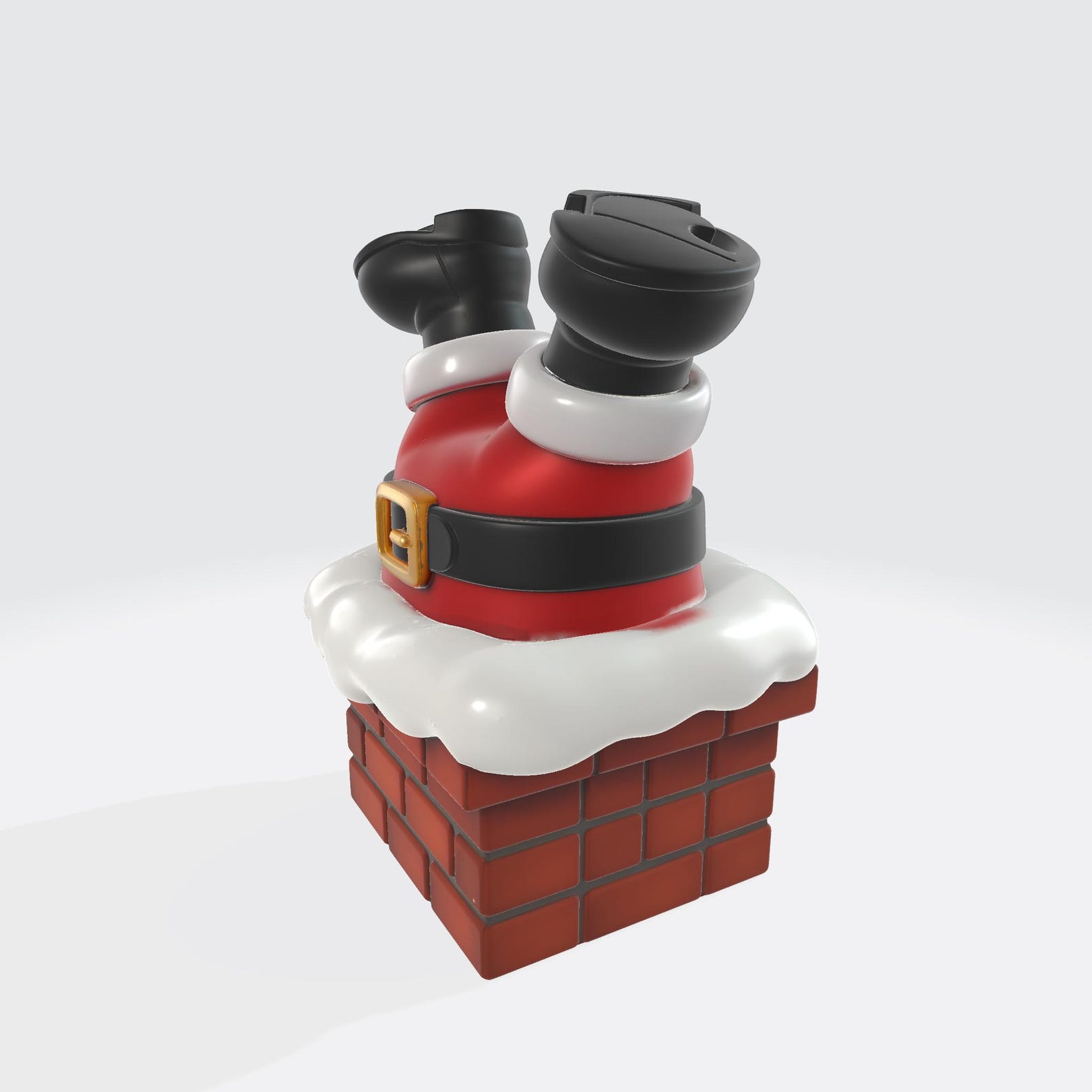 Santa Stuck in Chimney 3D Model: Funny Christmas Decor (digital ...