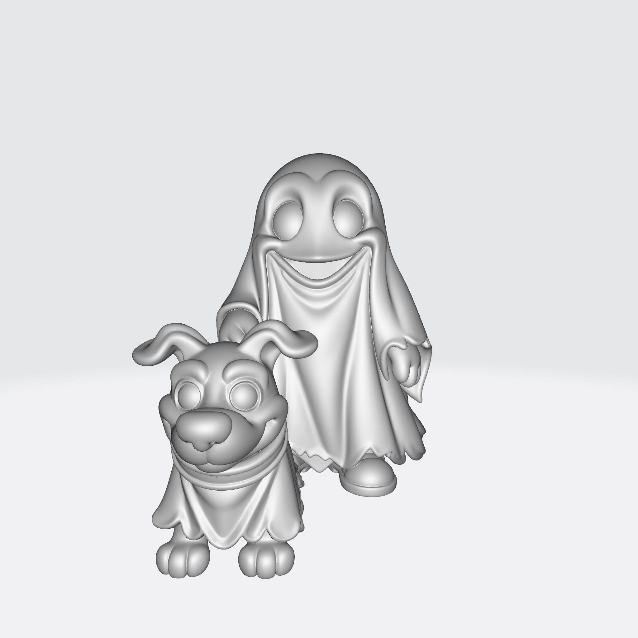 Spooky Cute Ghost and Dog Figurine 3D Model (STL, OBJ) - Etsy